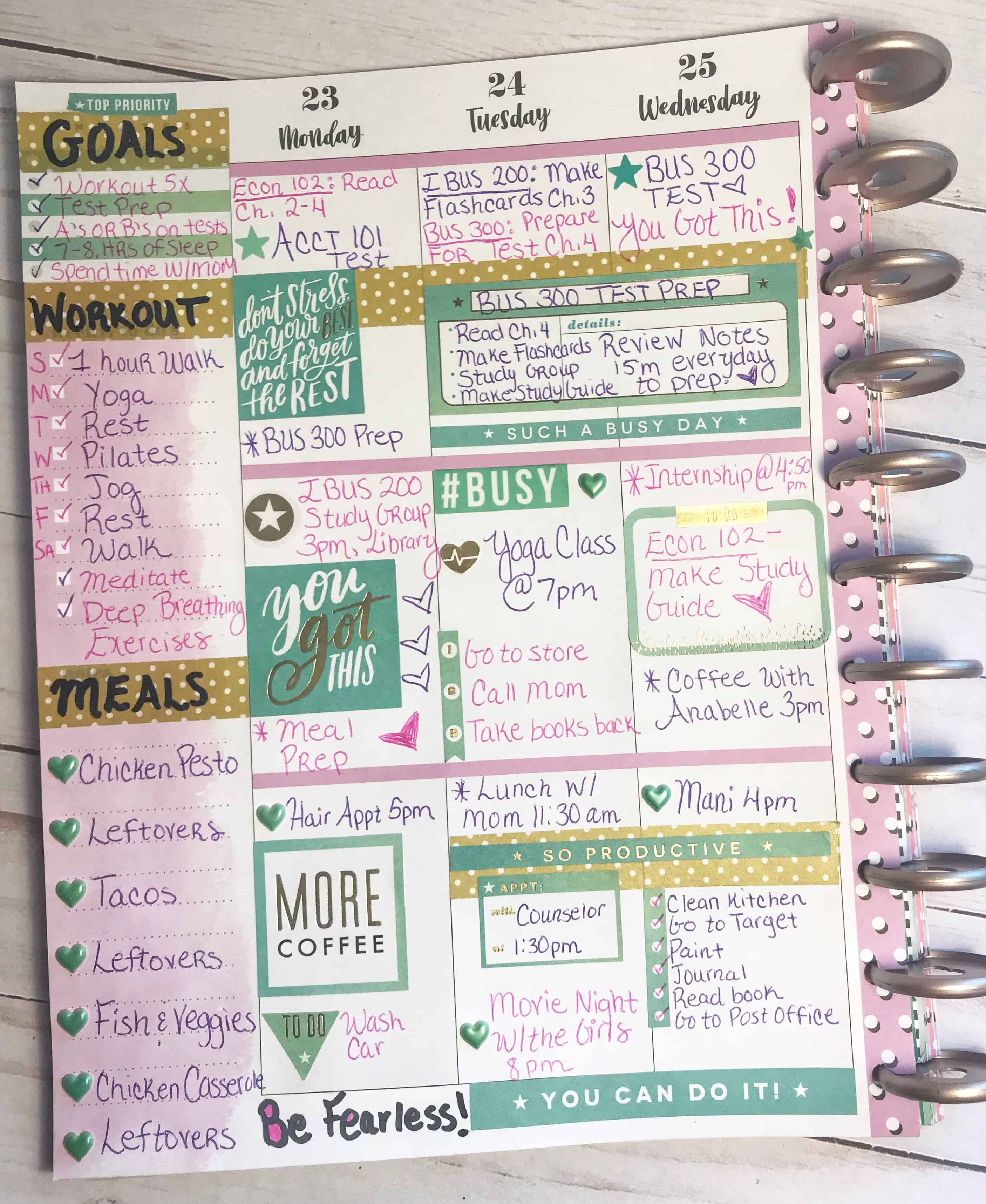 Happy Planner Mini Dashboard Layout Ideas Printable Weekly Dashboard 