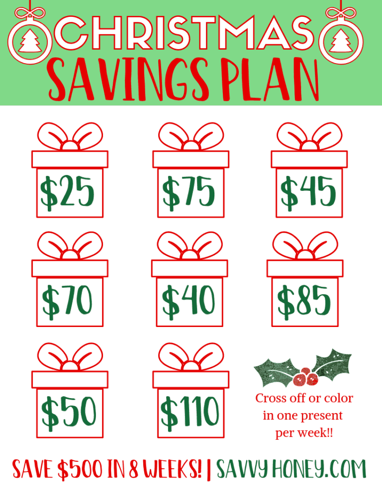 Christmas Savings Plan - Save $500 For Gifts Challenge