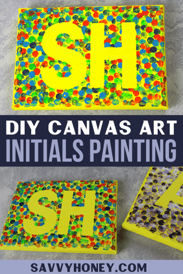 Easy DIY Canvas Art Initials Painting (For Kids & Adults!)